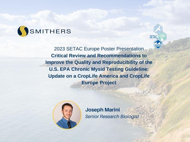 SETAC Europe Poster: US EPA Chronic Mysid Testing Guideline - Smithers